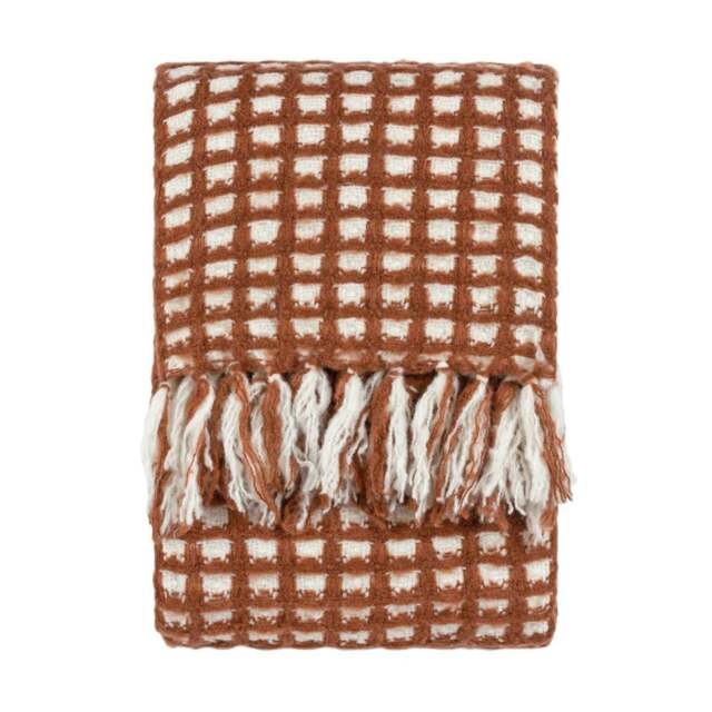 Rackhams Toasty Waffle Throw - Brick - Brick - 180cm x 130cm by ...