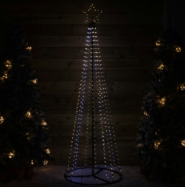 Rackhams 4m (13ft) Light up Christmas Pyramid Cone Tree with 1374 Multi ...