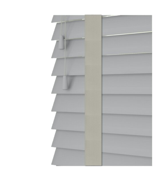 Rackhams Dove Grey Faux Wood Venetian Blinds with Tapes (130cm Drop ...