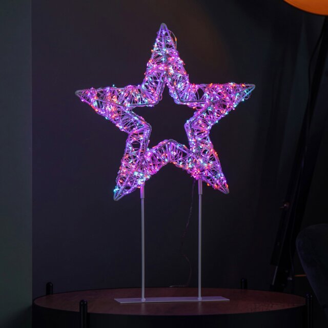 Rackhams 45cm Light up White Christmas Star on Metal Stand with ...