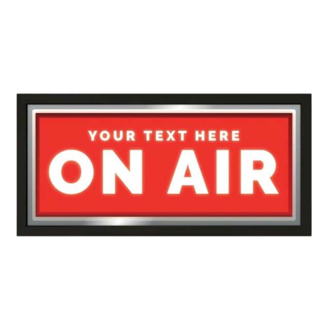 Rackhams Personalised Wall Art - On Air Studio Sign with Frame by ...