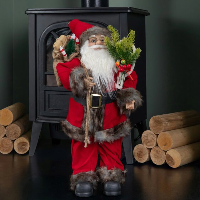 Rackhams 45cm Standing Traditional Santa Claus Christmas Decoration ...
