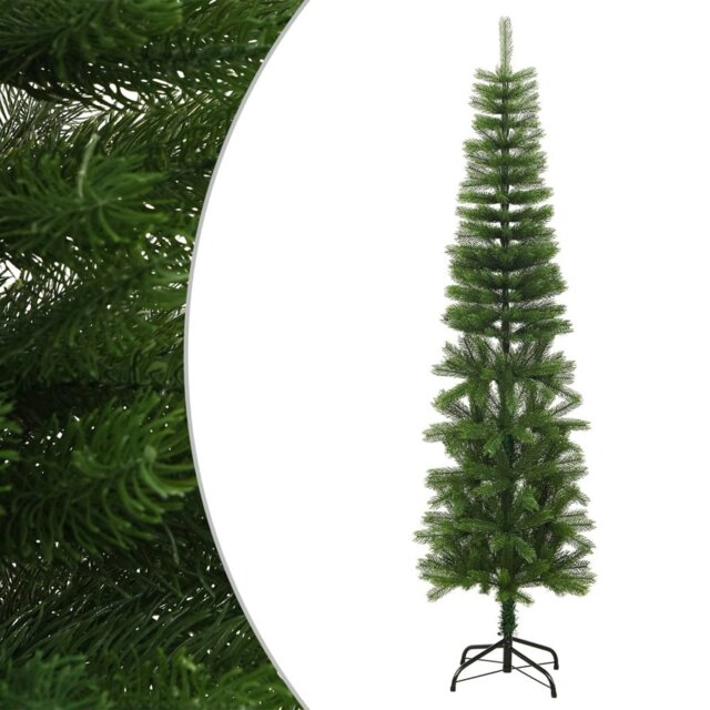 Rackhams Artificial Slim Christmas Tree with Stand 210 cm PE - Green ...