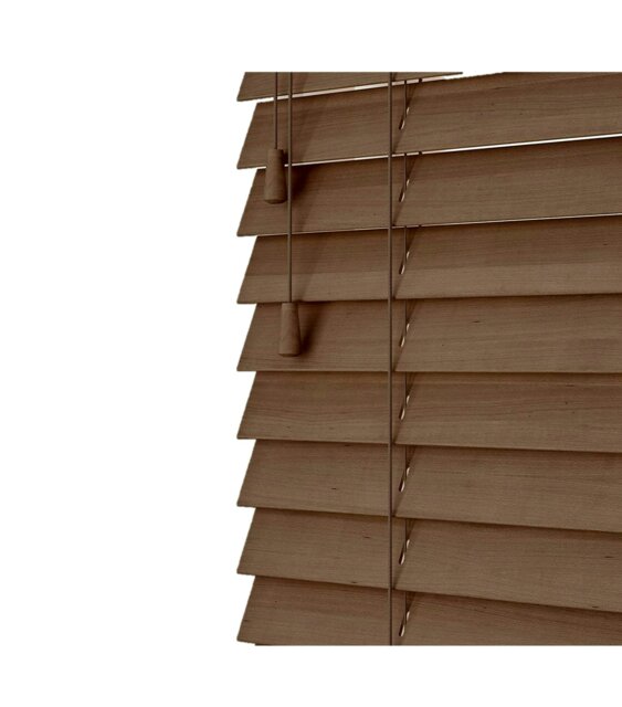 Rackhams Chestnut Oak Wooden Venetian Blinds With Strings (130cm drop ...