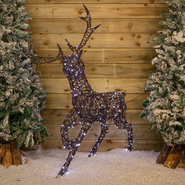 Rackhams 1.25m Light up Brown Christmas Stag with 286 White & Warm ...