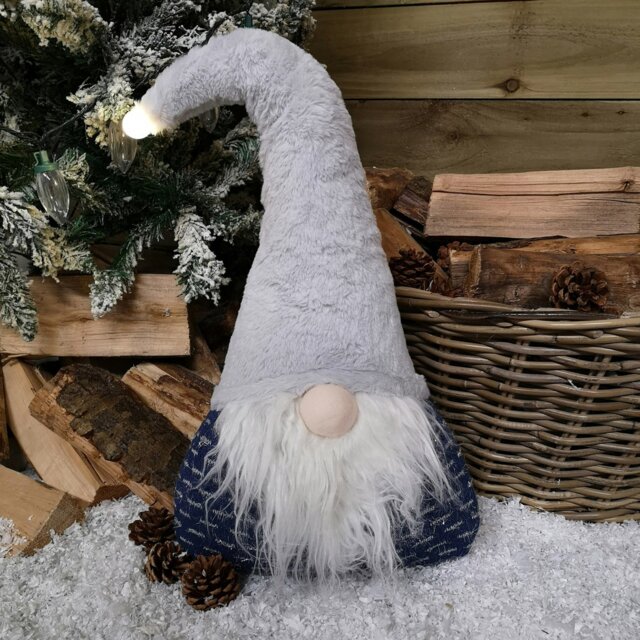 Rackhams 60cm Festive Christmas Light Up Lit Sitting Christmas Gonk ...