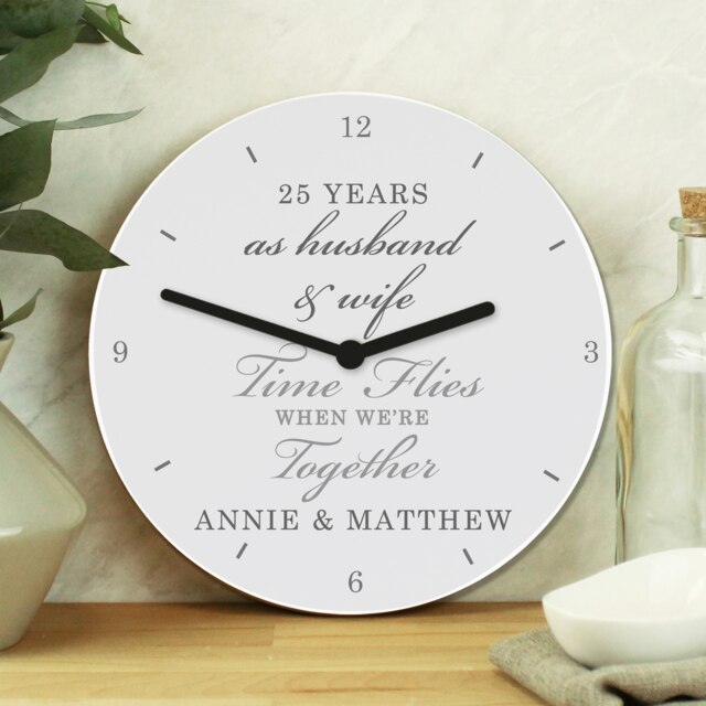 Personalised anniversary wooden clock by Tesco - Marketplace | ufurnish.com