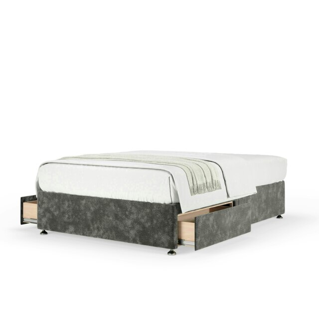 Neptune Spring Charcoal Chenille 2 Drawer Divan Set Small Double by ...