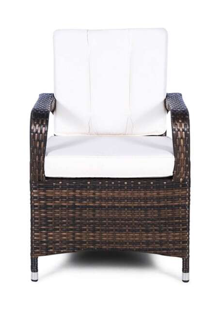 Arizona outdoor rattan garden dining chair brown ivory by Tesco ...