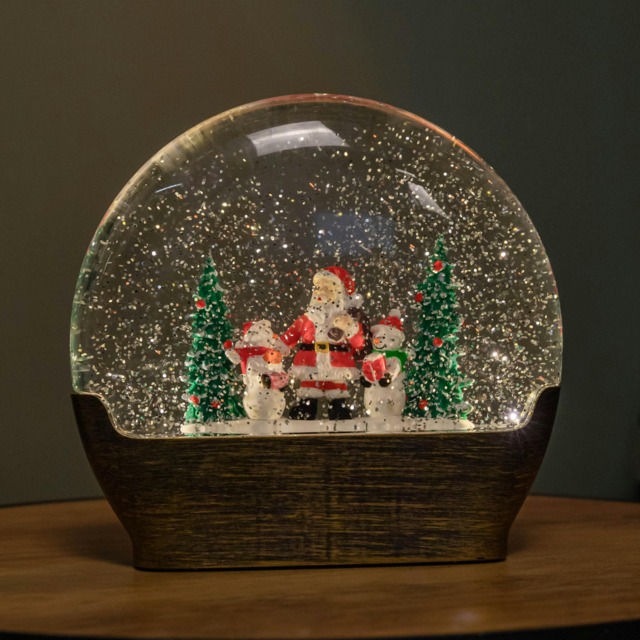 19cm battery operated light up christmas water dome with santa ...