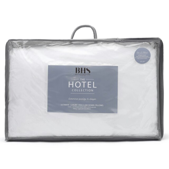 Bhs home collection 5 star feels like down pillows white white pair 1 ...