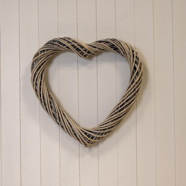 Grey Heart Thick Willow Wreath 50cm - - That Home Shop by That Home ...