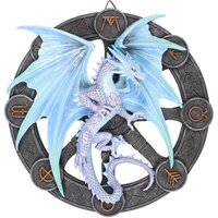Yule Dragon Resin Wall Plaque By Anne Stokes - Blue by The Range ...