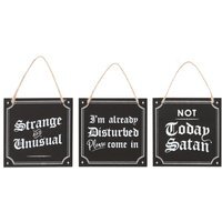 Gothic Mini Signs Set Dark Humor - Black by The Range | ufurnish.com