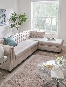 Very Home Chester Leather Look Right Hand Corner Chaise by Very ...