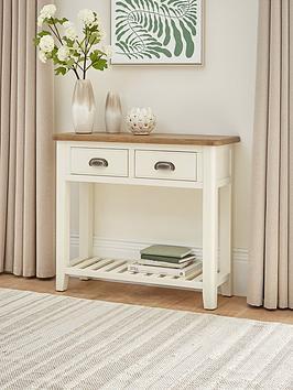 Very Home Woodland Ready Assembled Console Table - White/Oak by Very ...