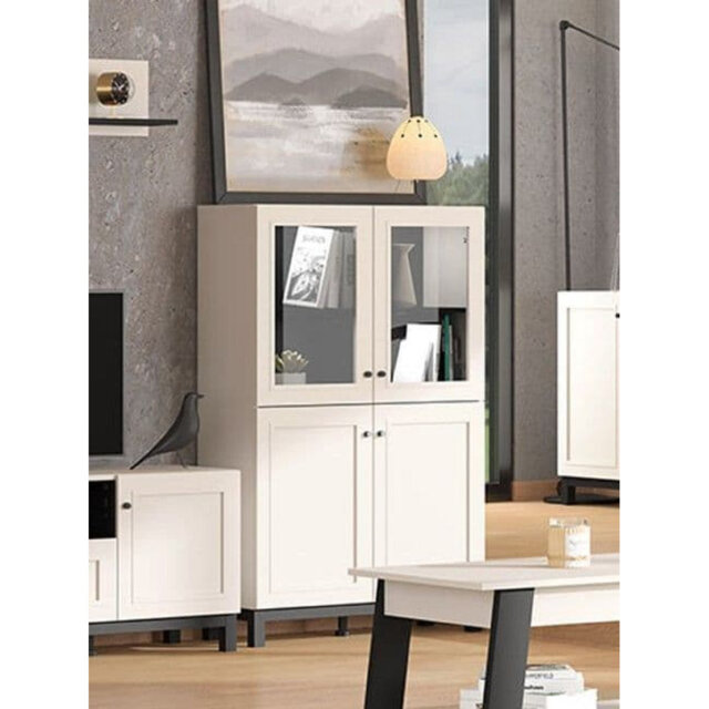 Cassio Cashmere Taupe Panelled Low Showcase Display Cabinet by Wayfair ...