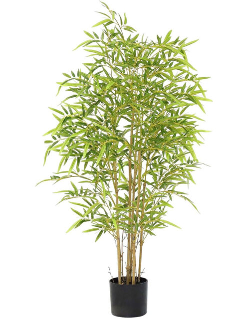 Artificial Bamboo Tree 4FT Tall, Fake Tree with Natural Trunk and ...