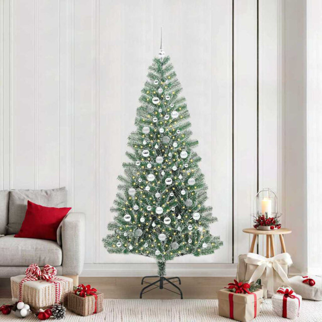 vidaXL Artificial Christmas Tree Snow Flocked with LED Light by Wayfair ...