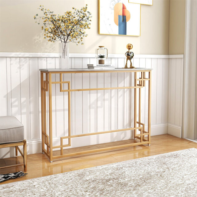 Console Table Narrow Entryway Table With Geometric Frame by Wayfair ...