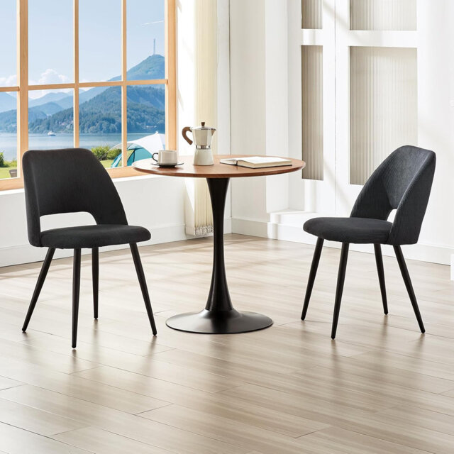 LONGTOO set of 2 Dining Chairs, Velvet Upholstery, Separate Legs by ...