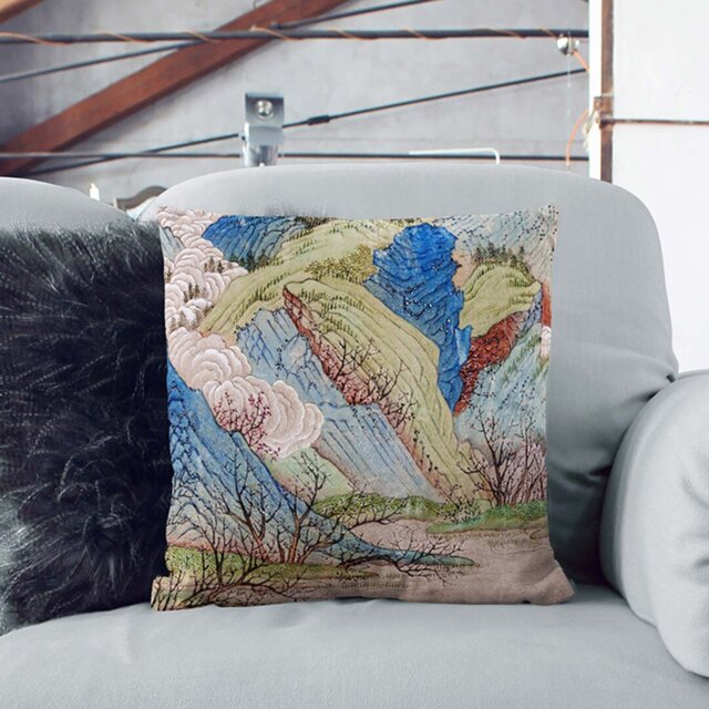 Peach Blossoms in the Spring by Qiu Ying Cushion with Filling by ...
