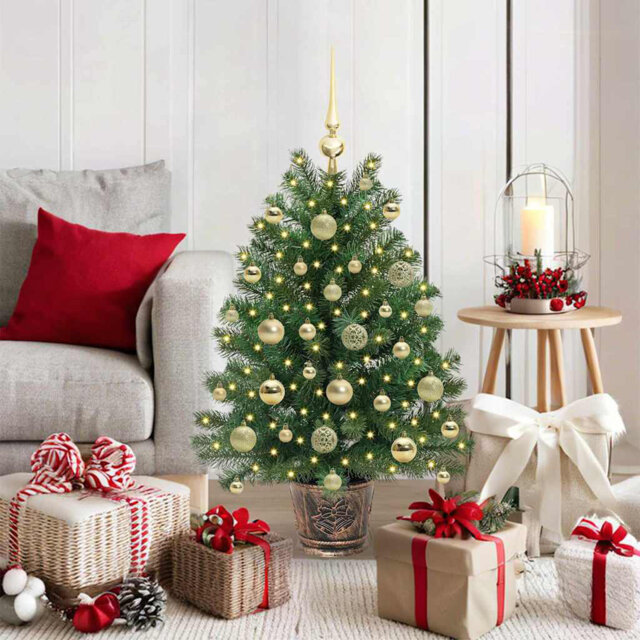 Artificial Christmas Tree With 150 Leds Green 95 Cm PE And PVC by ...