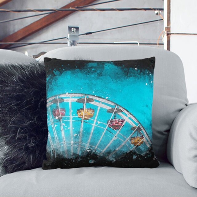 Santa Monica Pier Ferris Wheel Cushion with Filling by Wayfair ...