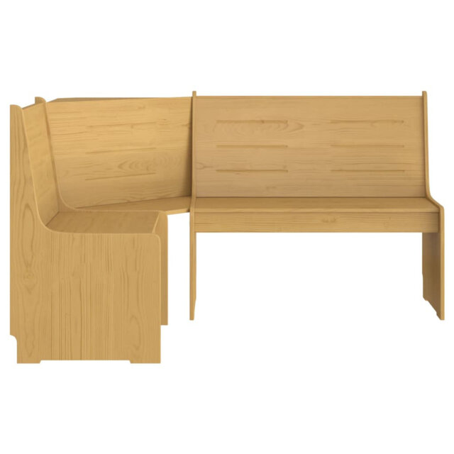 Solid Pine Wood Corner Bench With Backrest – Reversible Left Or Right ...
