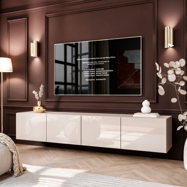 COLGANTE 200 TV Cabinet, High Gloss Cashmere by Wayfair | ufurnish.com