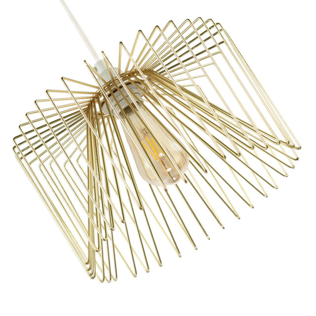 Modern Circular Wire Polished Gold Metal Pendant Ceiling Light Shade By ...