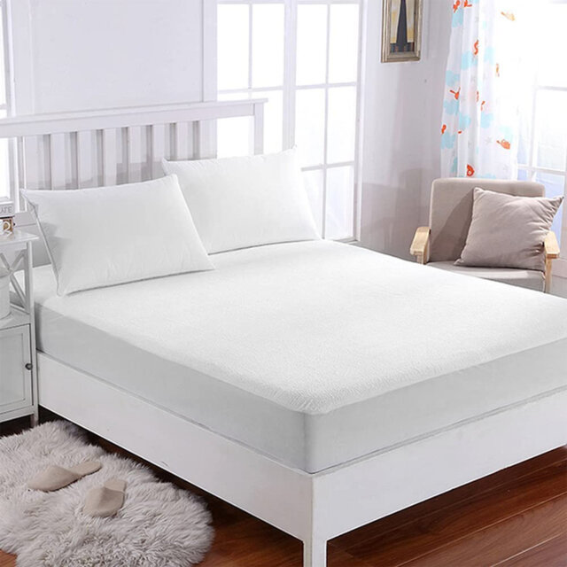Breathable Terry Waterproof Mattress Cover - Secure Elastic Fit Barrier ...