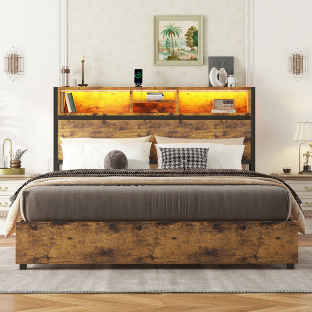 Ottoman Bed With LED Lighting by Wayfair | ufurnish.com