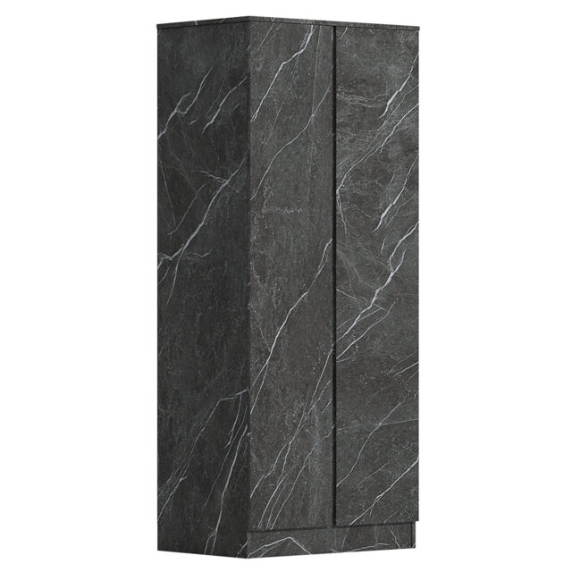 Deraz 2 Door Plain Wardrobe In Marble Effect by Wayfair | ufurnish.com