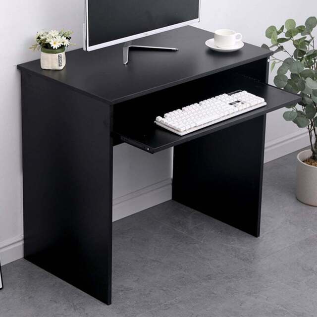 Home Source Newport Computer Desk with Sliding Keyboard Shelf Black by ...