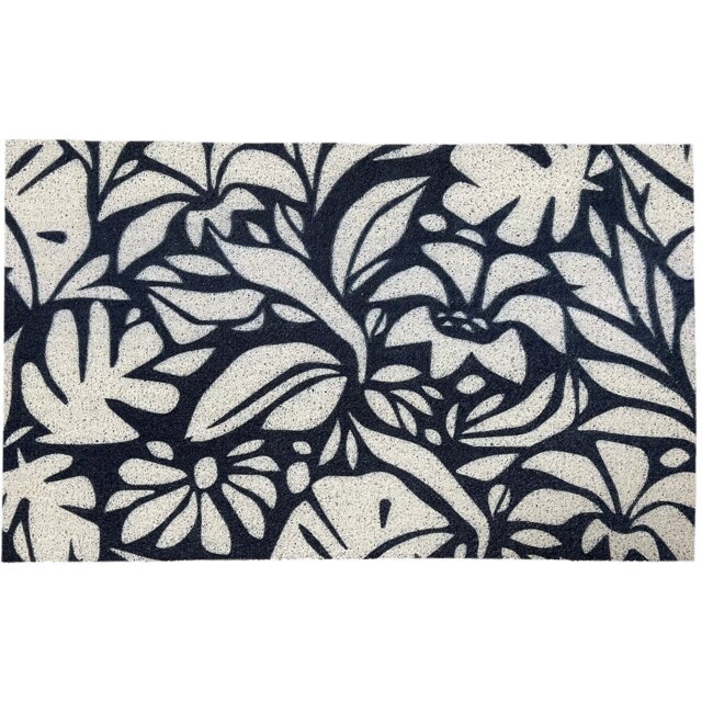 PVC Backed Geo Noodle Mat - Black and White by wilko | ufurnish.com