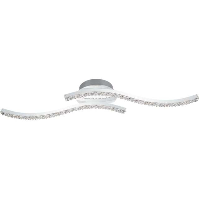 Cosylyte Kenworth 2 Light Chrome Wavy Beaded LED Ceiling Light by Wilko ...