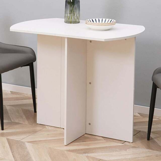 HOMCOM 4 Seater White Drop Leaf Dining Table by wilko | ufurnish.com