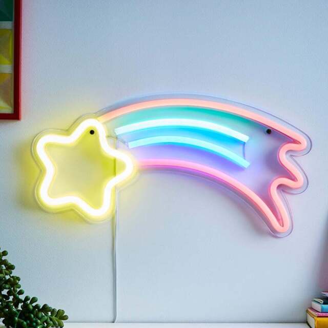 Glow Shooting Star Neon LED Wall Light by Wilko | ufurnish.com