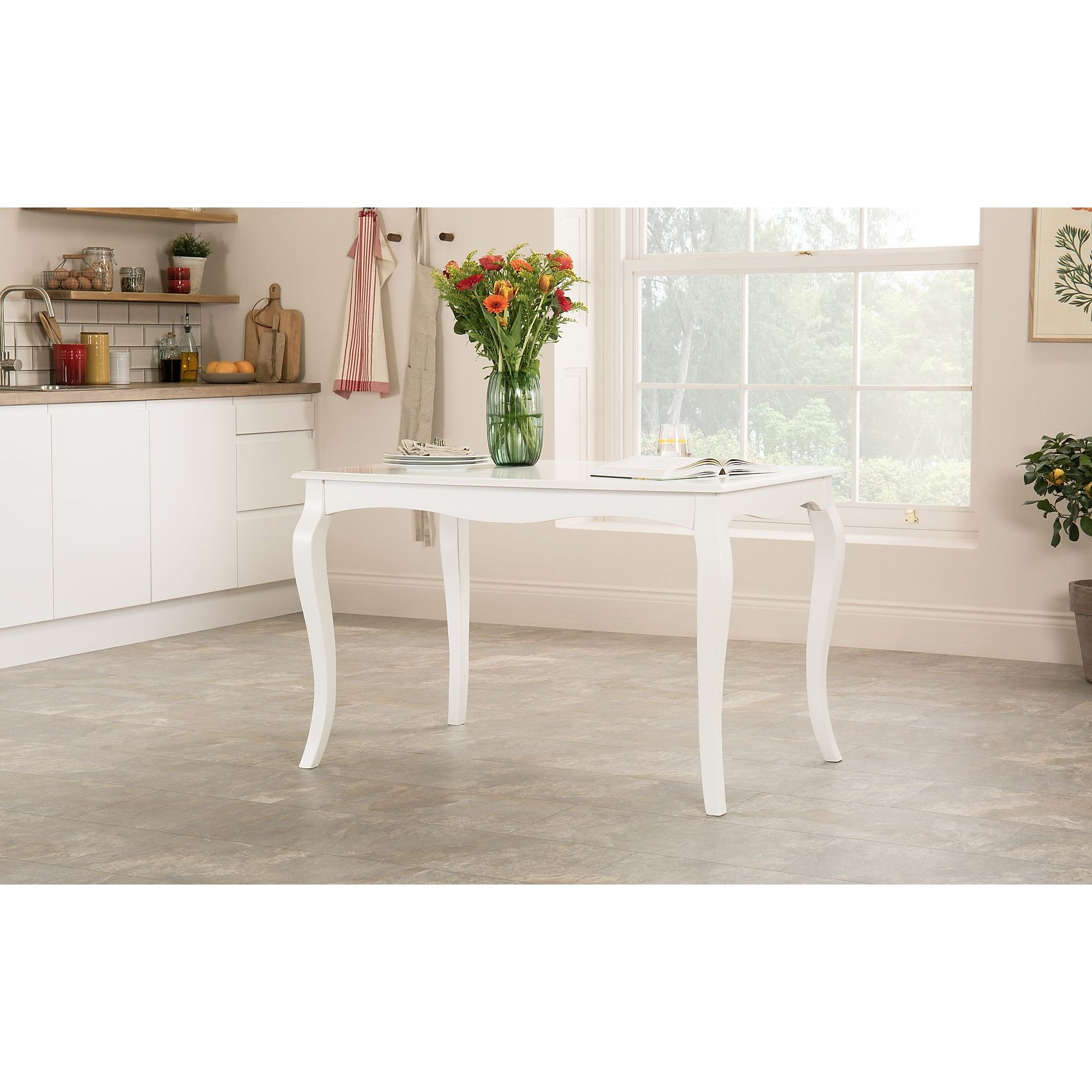 Clarendon White 120cm Dining Table by Furniture and Choice | uFurnish.com