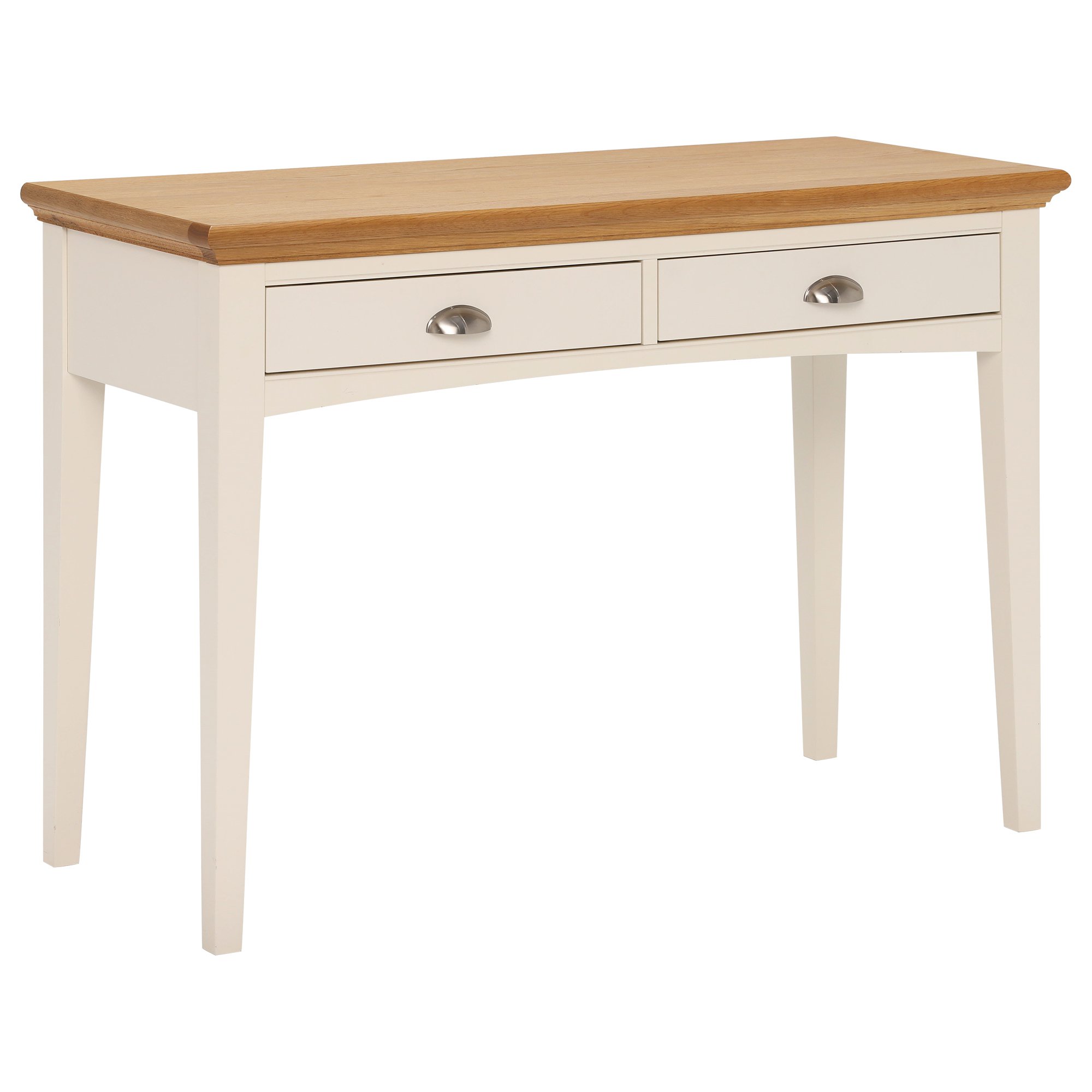2 Drawer Ivory & Oak Dressing Table - W110 x D48 x H79cm - Barker ...