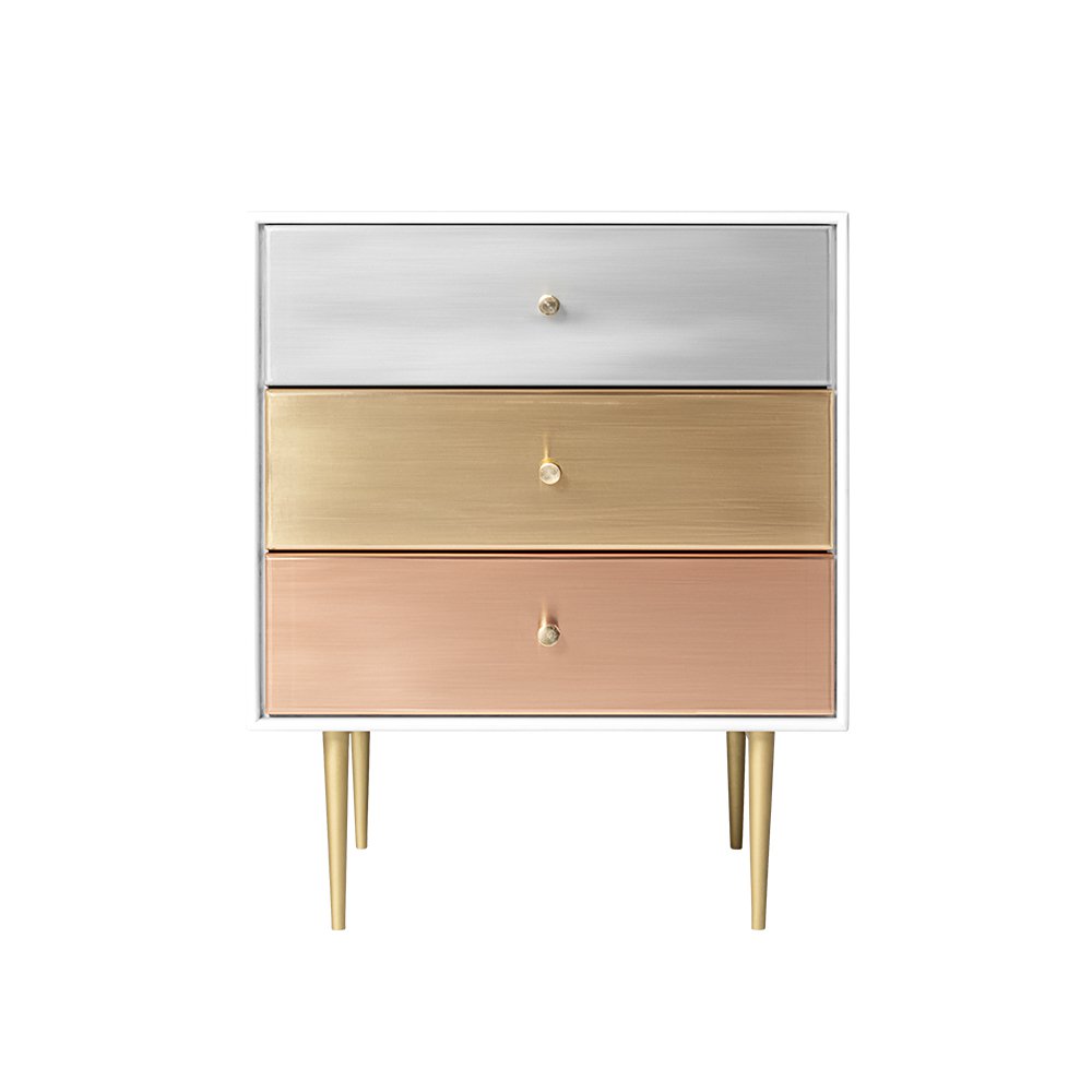 Swoon - Faroe - Three-Drawer Bedside Table - Contemporary Style - White ...
