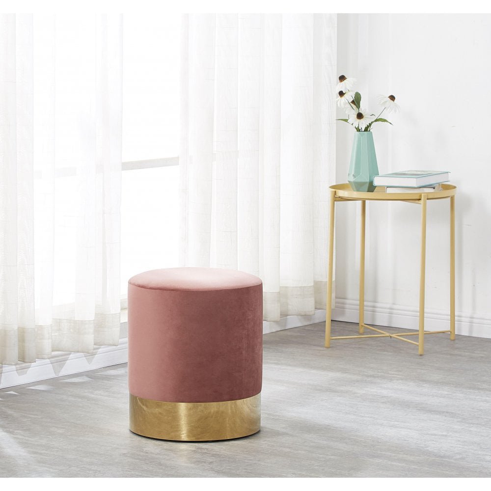 Darlington Velvet Pouffe Colour: Pink by PN Home | ufurnish.com