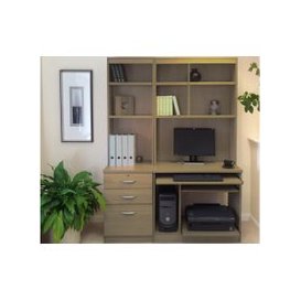 Small Office Desk Set With 3 Drawers, Computer Workstation & Hutch ...