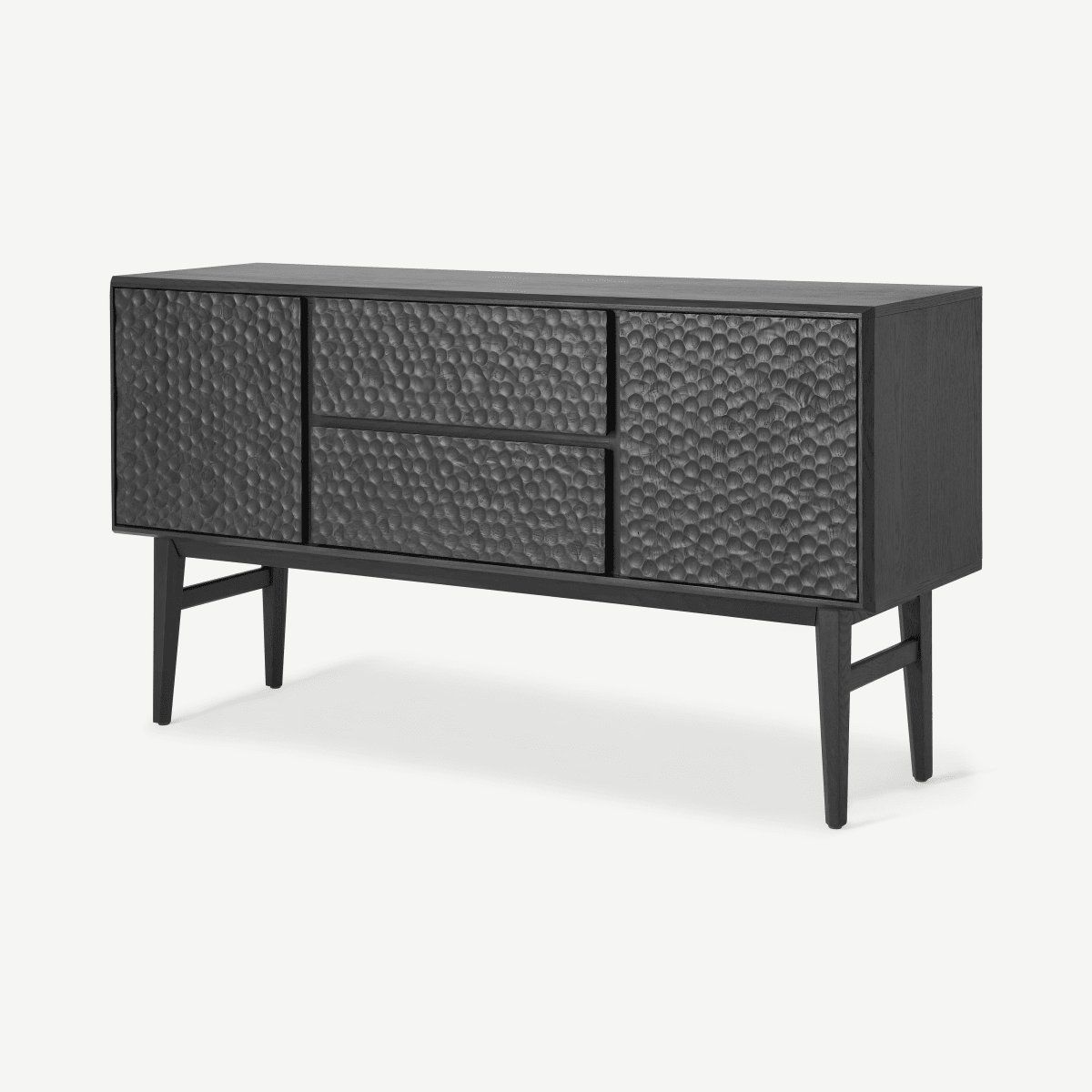 Abbon Wide Sideboard, Textured Charcoal Washed Oak by Made.com ...