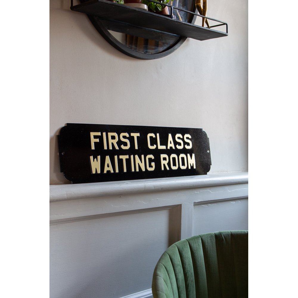 First Class Waiting Room Metal Sign Wall Art by Rockett St George ...