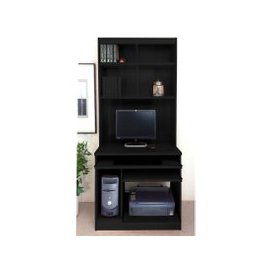 Small Office Computer Workstation With Hutch Bookcase (Black Havana) by ...
