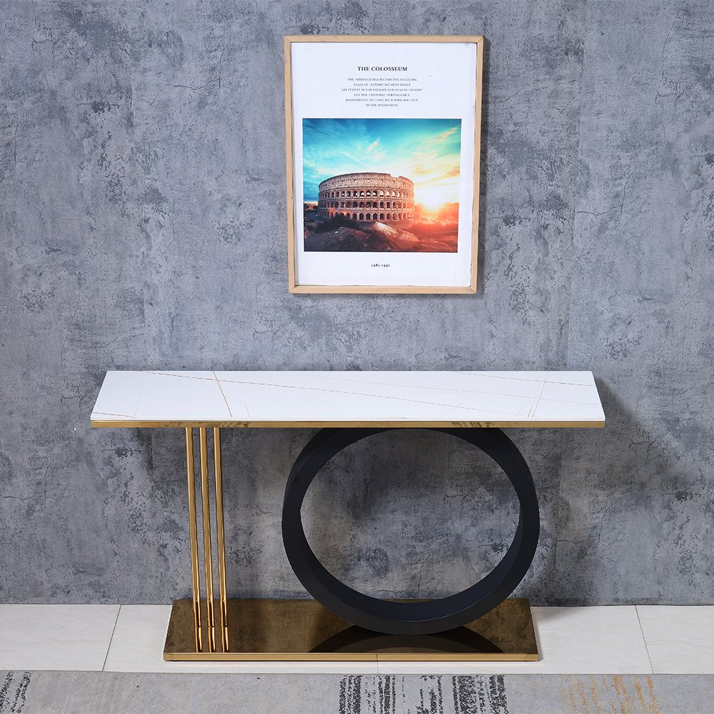 1400mm Post Modern Geometry Shaped Stone Top & Stainless Steel Frame ...