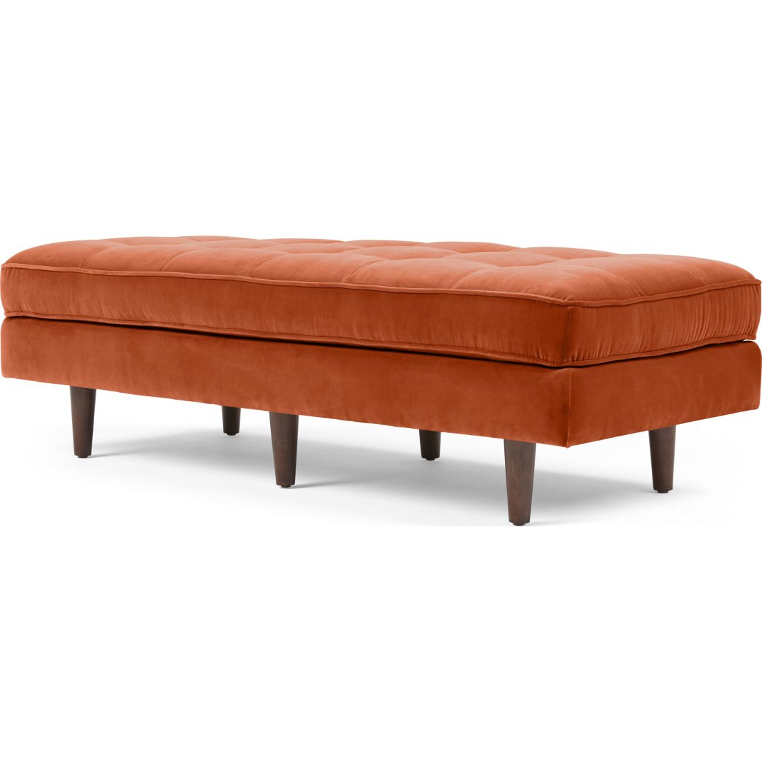 Scott Ottoman Bench, Burnt Orange Cotton Velvet by Made.com | ufurnish.com