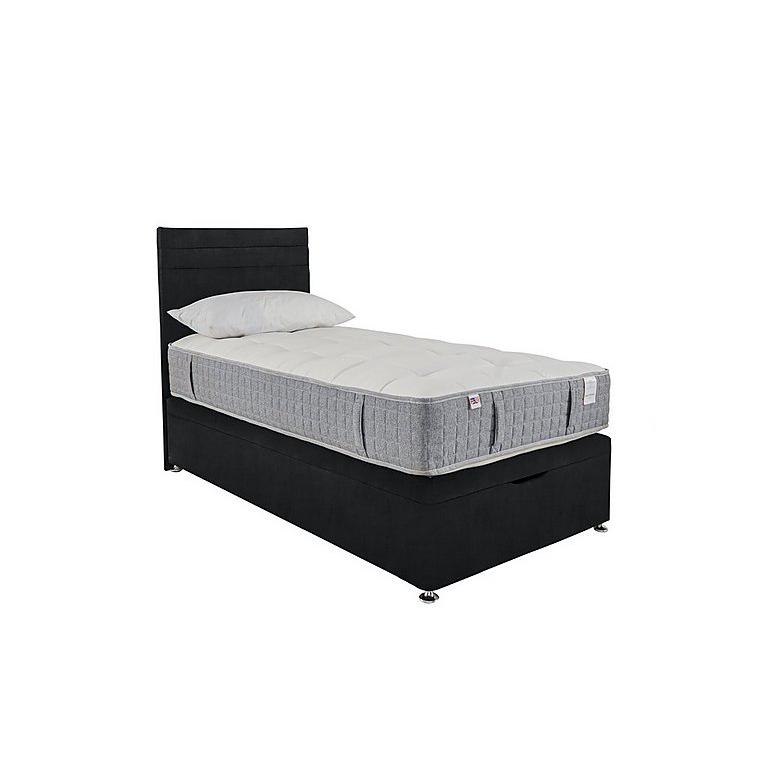 Millbrook - PureTech 1000 End Ottoman Divan Set - Single - Plush Ebony ...